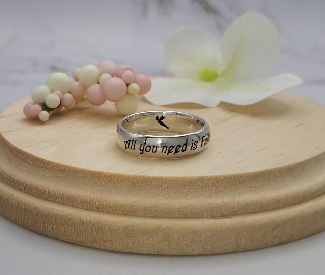 Sterling Silver Peter Pan Ring: Tinker Bell, Inspirational Quote - Etsy