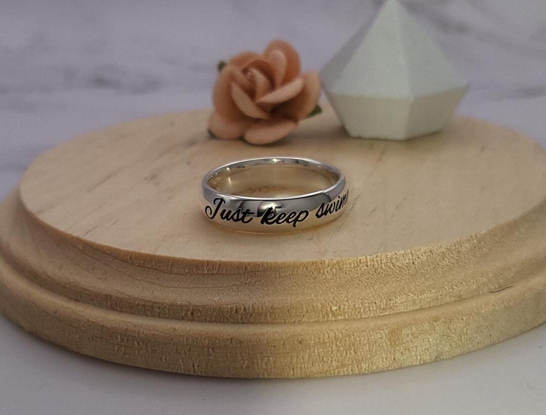 Just Keep Swimming Motivational Ring Keep Moving Forward Sterling ...