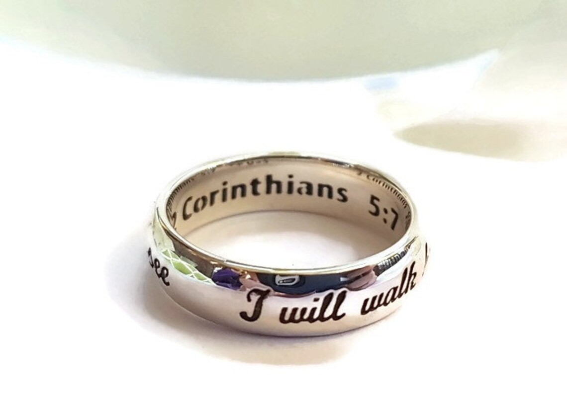Bible Verse Faith Ring Corinthians Scripture Handmade Sterling | Etsy