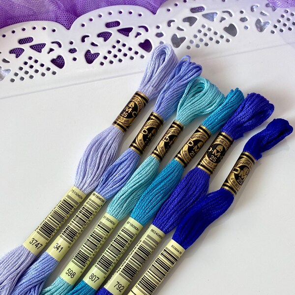 Blue Cross Stitch Floss - Etsy