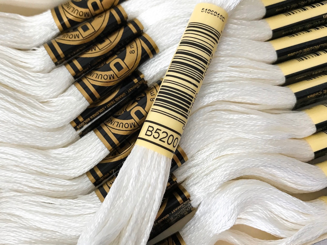 White Embroidery Floss DMC. BLANC. 746 off White B5200 Snow White ...