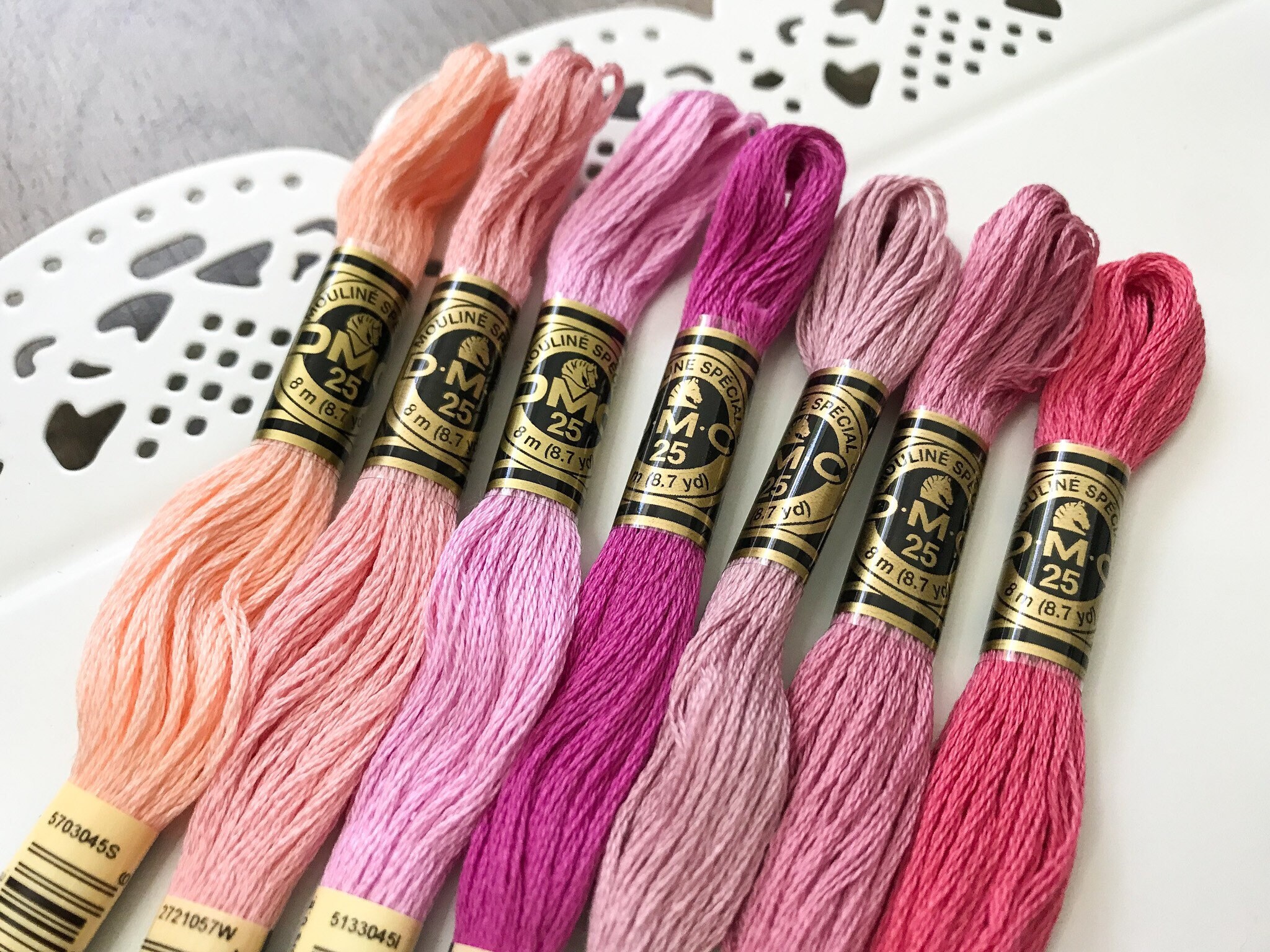 PINK Embroidery Floss Set DMC Embroidery Thread Collection - Etsy