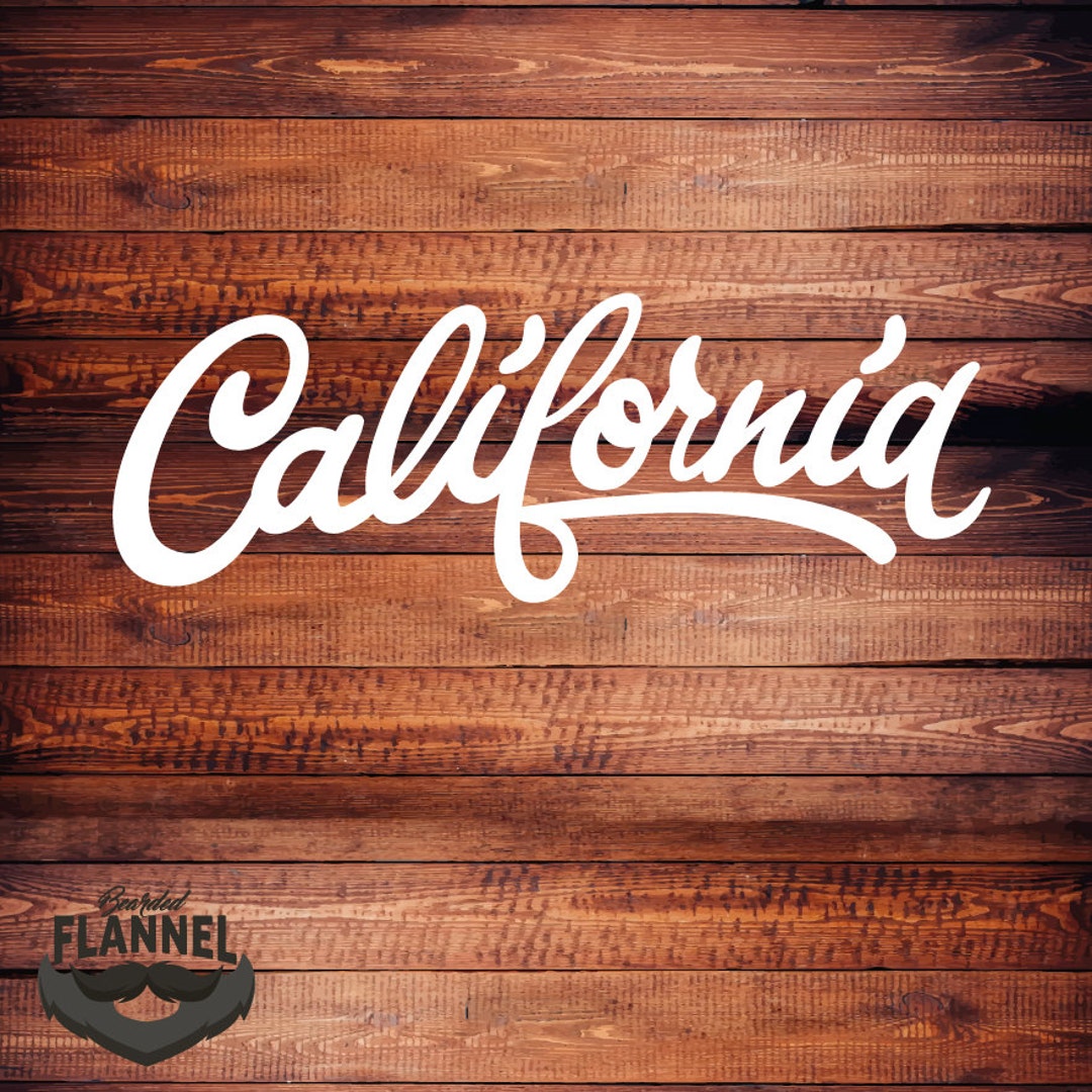 California Cursive Sticker Permanent Car Decal Laptop Decal - Etsy