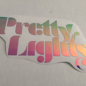 PL Pretty Lights 3.6"h X 6.1"w Blue Toned Holographic Logo Decal ...