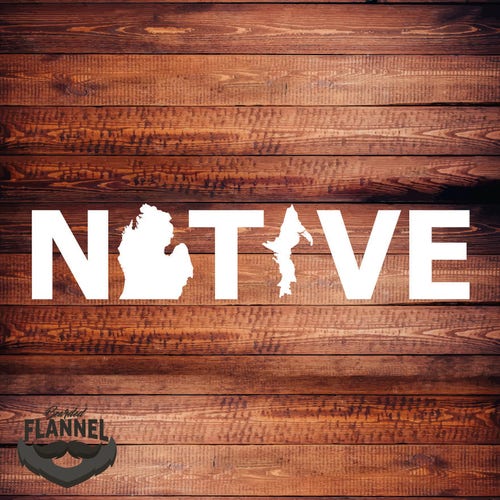 Michigan Native Car Decal Native Michigan Michigan Car | Etsy