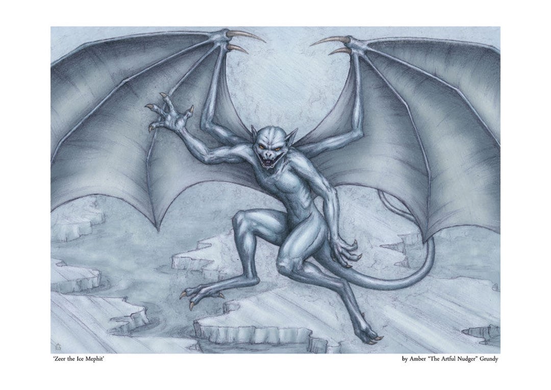 Zeer, the Ice Mephit - Print - Etsy