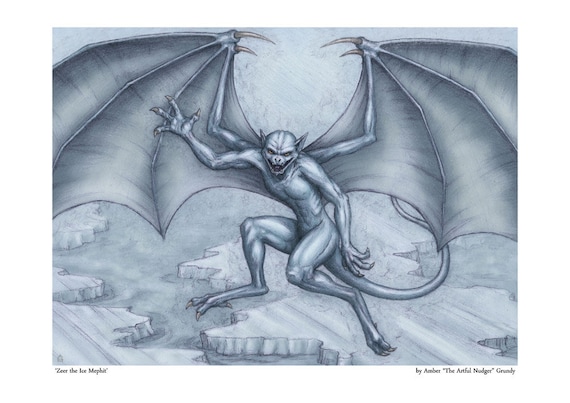 Zeer the Ice Mephit Print | Etsy