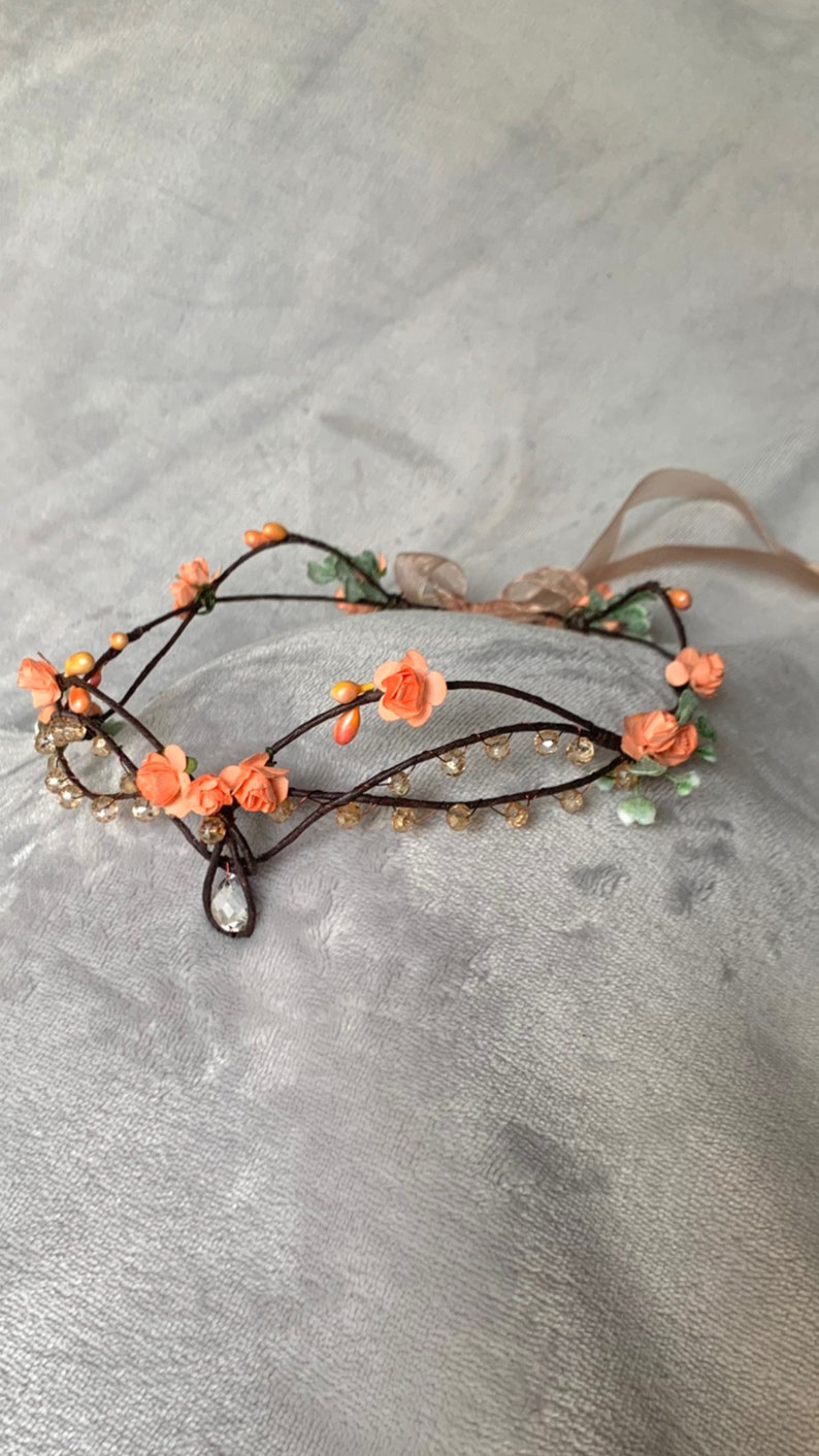 Elf Series Flower Crown/ Coral/ Communion/ Wedding/ Arras/ Fairy Tiara ...
