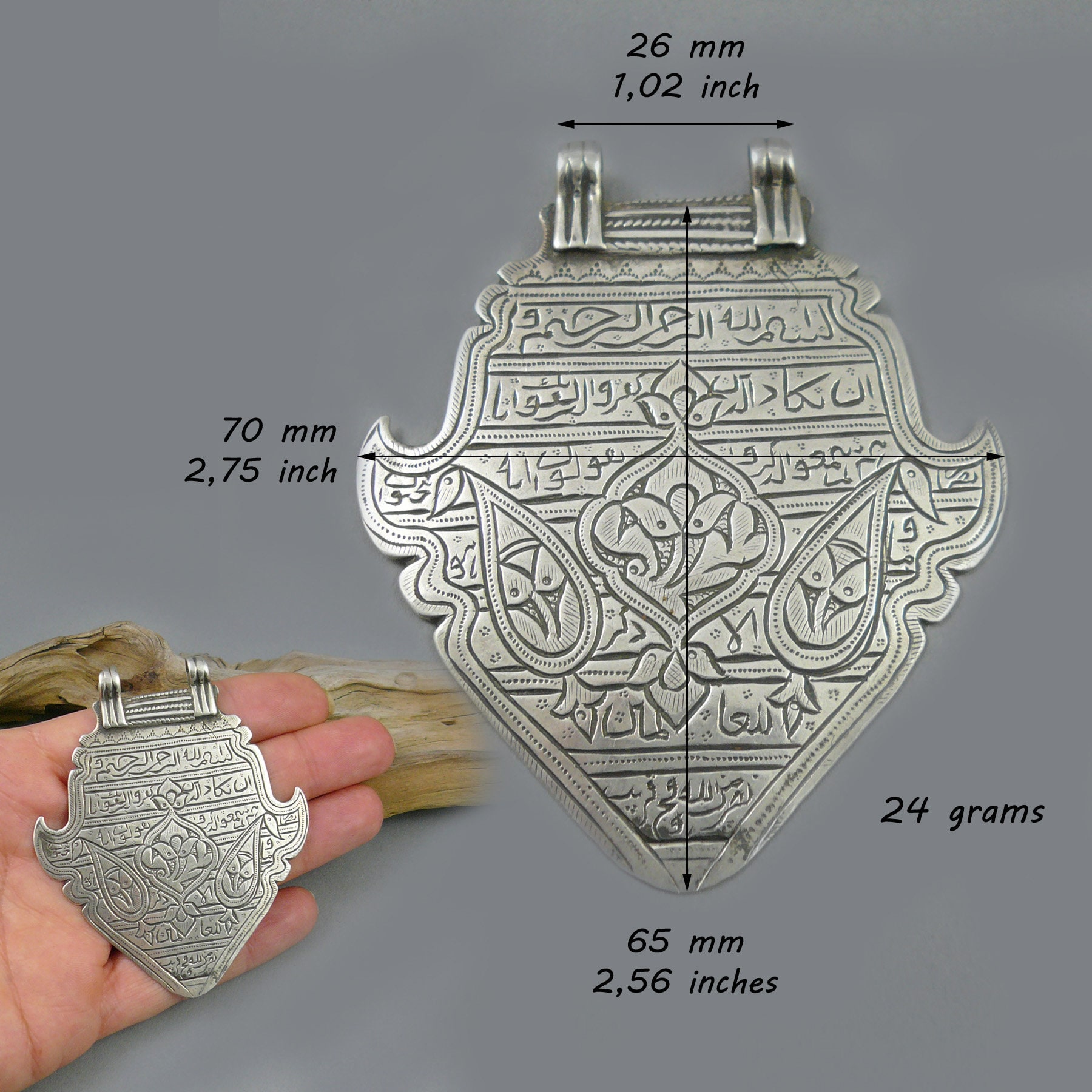 Amulet pendant. Silver Amulet Pendant. Central Asia. | Etsy