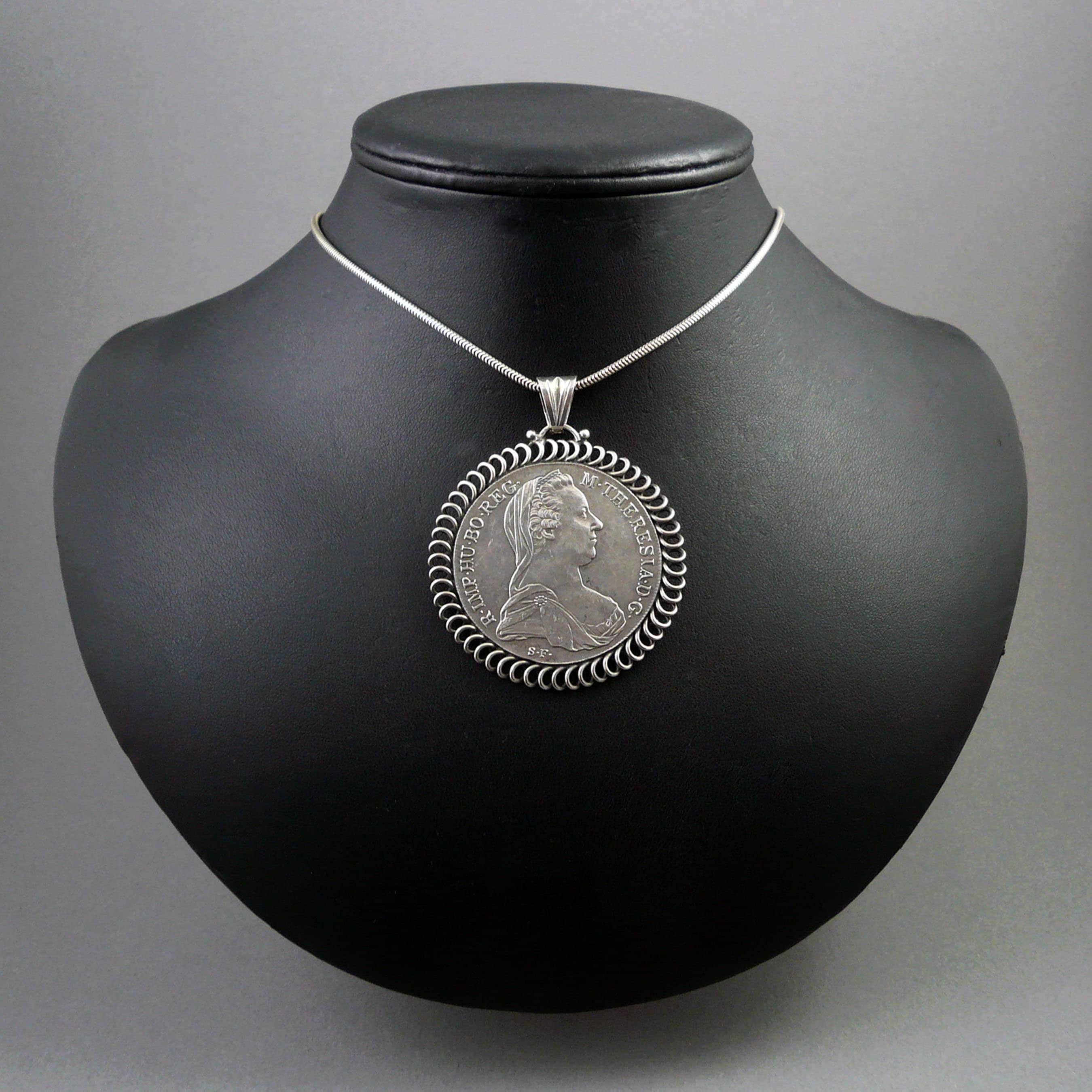 Silver Maria Theresa Thaler Coin Pendant. Old Silver Coin - Etsy