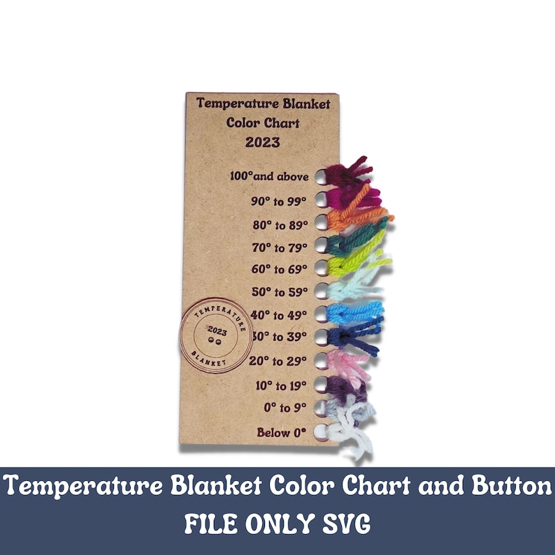 Temperature Blanket Color Chart and Button FILE ONLY - Etsy