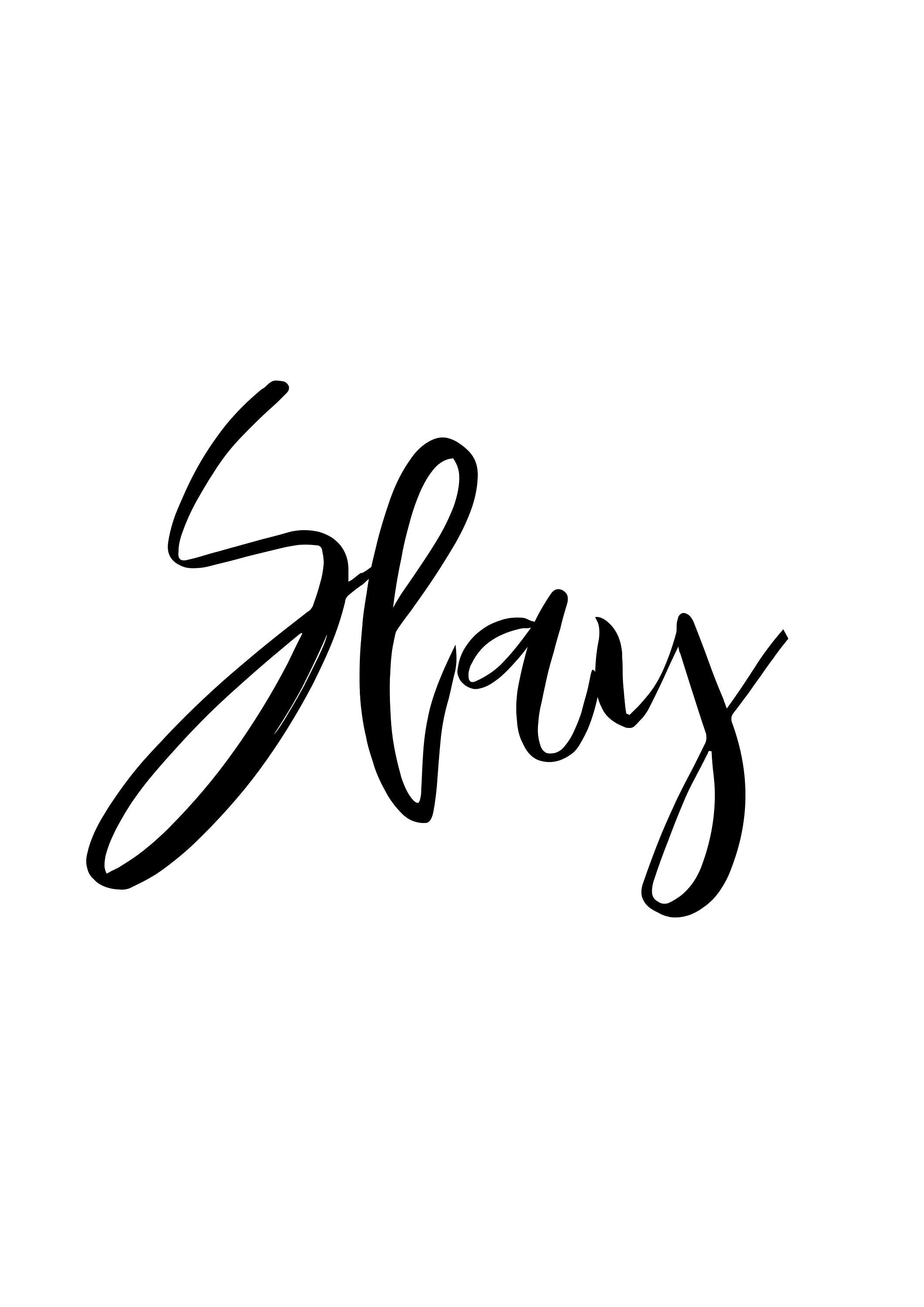 Slay Printable Poster Black & White - Etsy