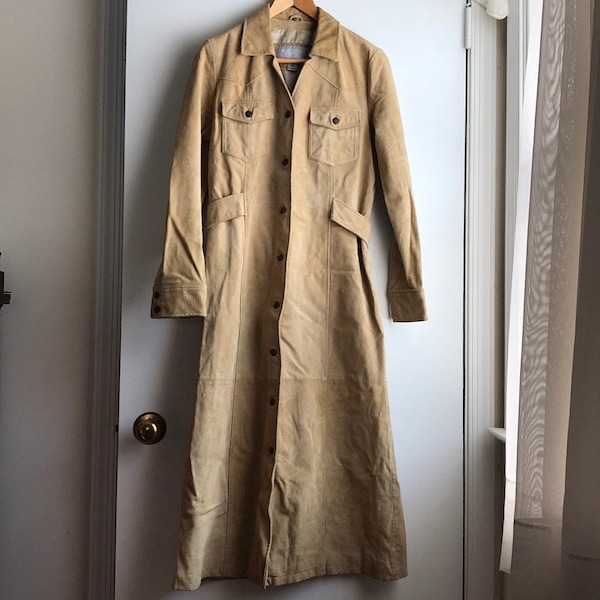 Leather Cowboy Trench Coat - Etsy