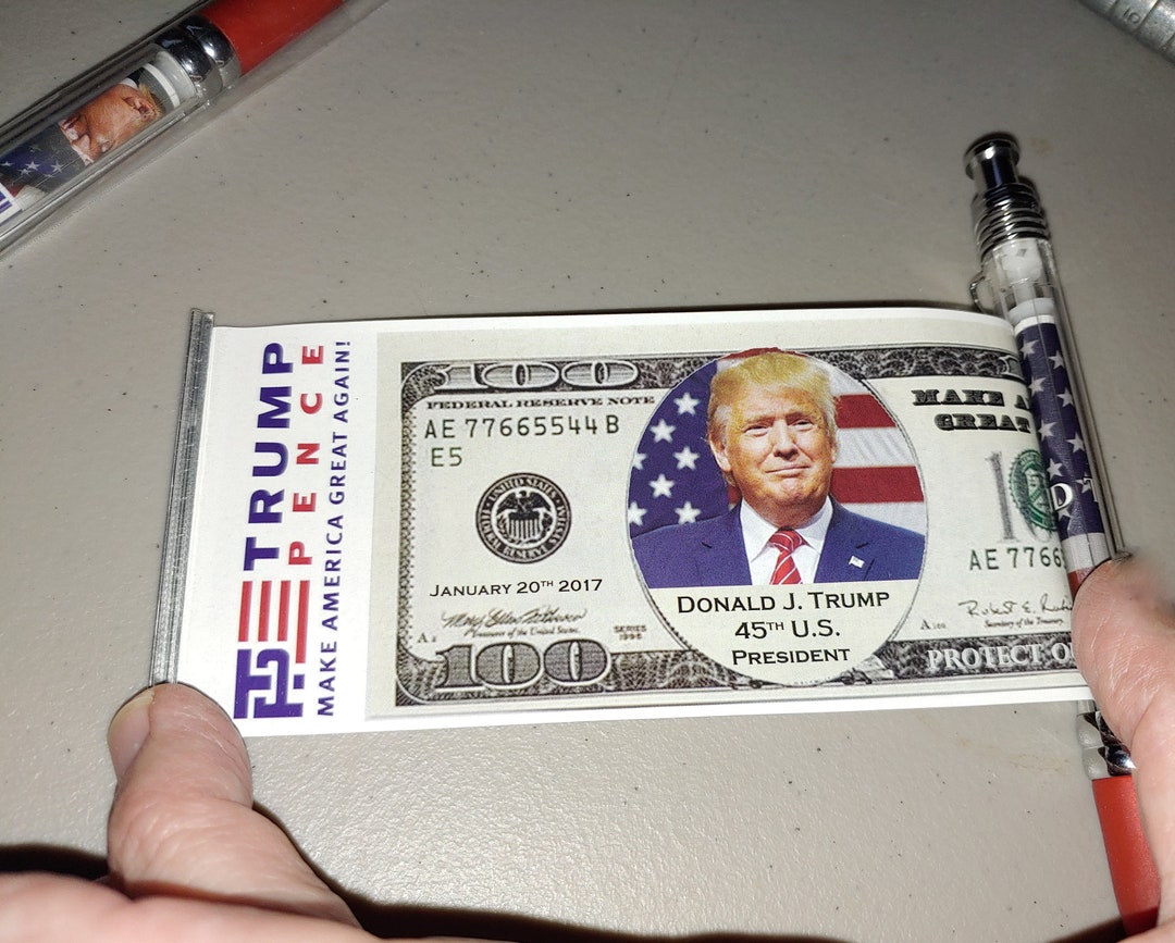 1-RARE* President Trump 45 VP Pence Blue Ink Pen Pledge of Allegiance ...