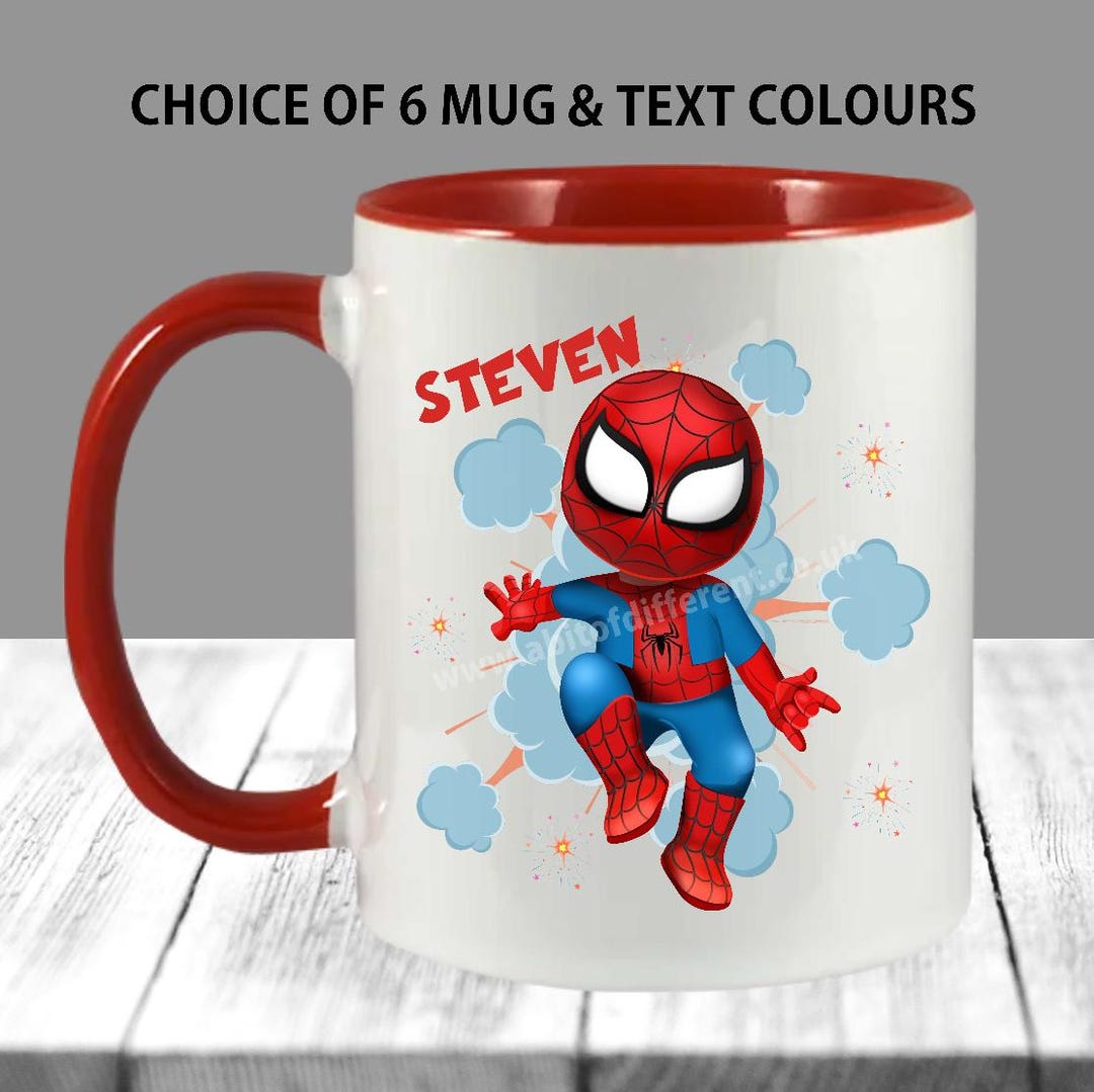 Spiderman Mug , 'optional' Coaster , Free Gift Box - Etsy UK