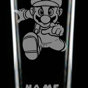 Mario Yoshi Peach Personalised Glass Etched Engraved - Etsy