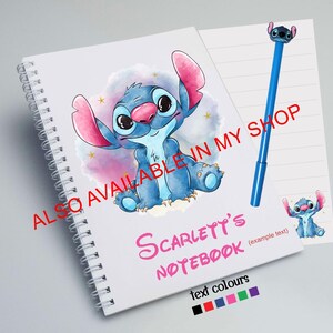 Stitch Personalised Notebook, Stitch Gift , Writing Pen , Birthday ...