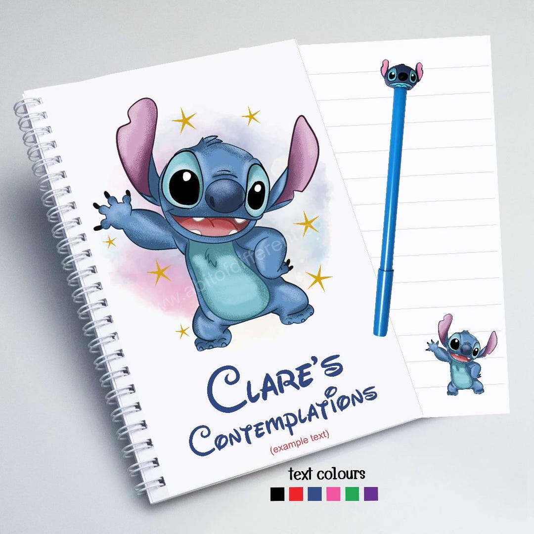Stitch Personalised Notebook, Stitch Gift , Writing Pen , Birthday ...