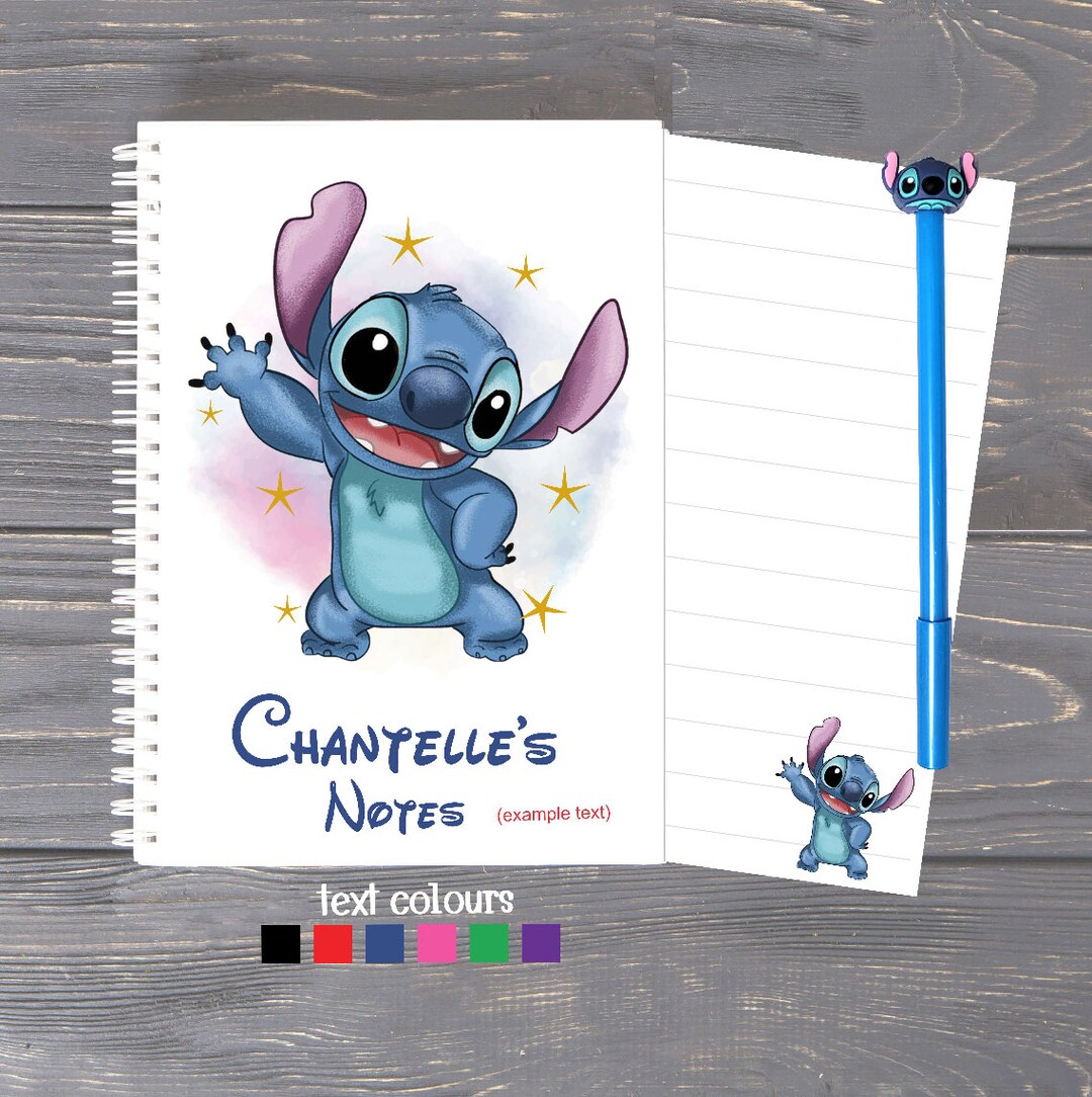 Stitch Personalised Notebook, Stitch Gift , Writing Pen , Birthday ...