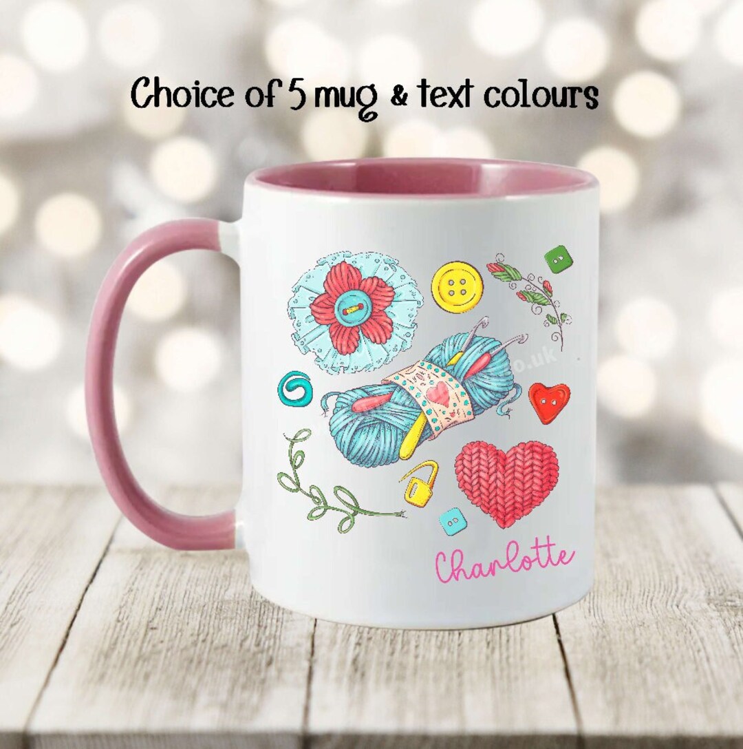 Crochet Personalised Mug , 'optional' Coaster , Free Gift Box - Etsy UK
