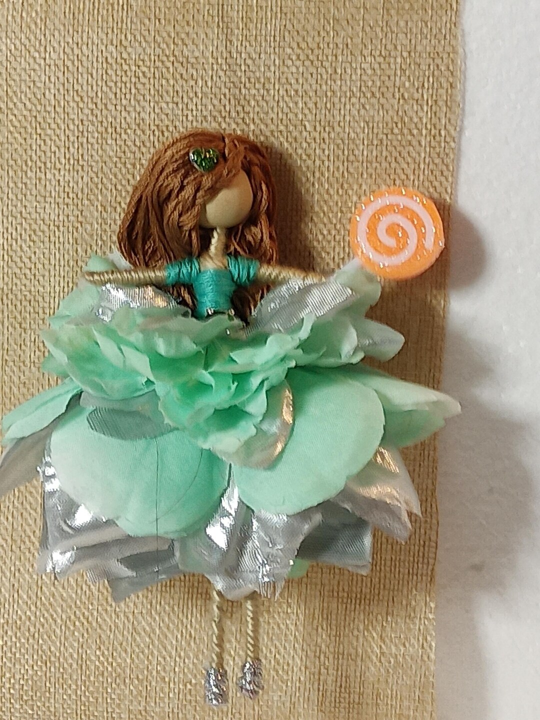 Handmade Flower Fairy Doll, Mint Green Lollipop Decor - Etsy