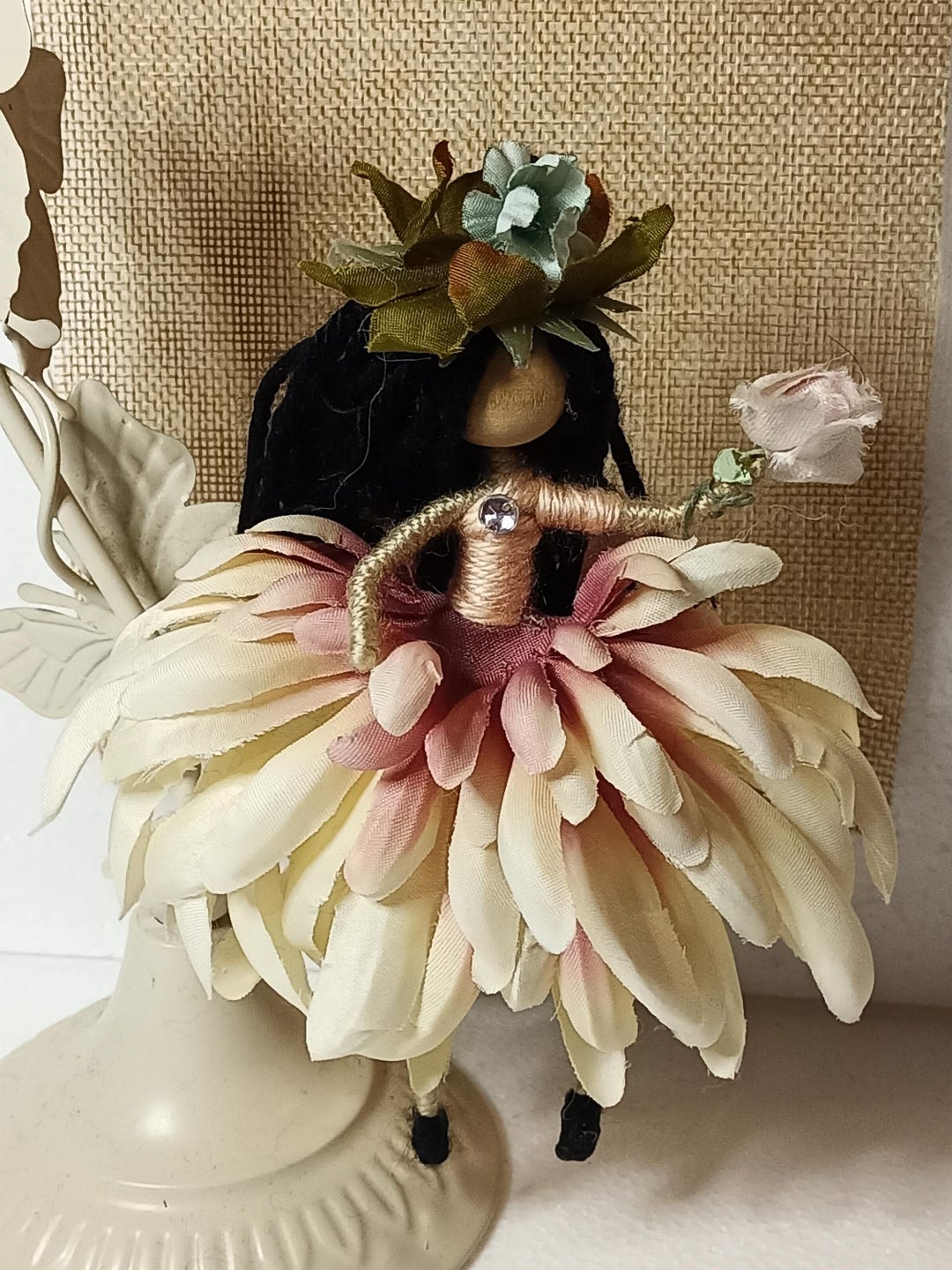 Flower Fairy Doll,handmade White and Pink Dress Doll, Unique Woman Gift ...