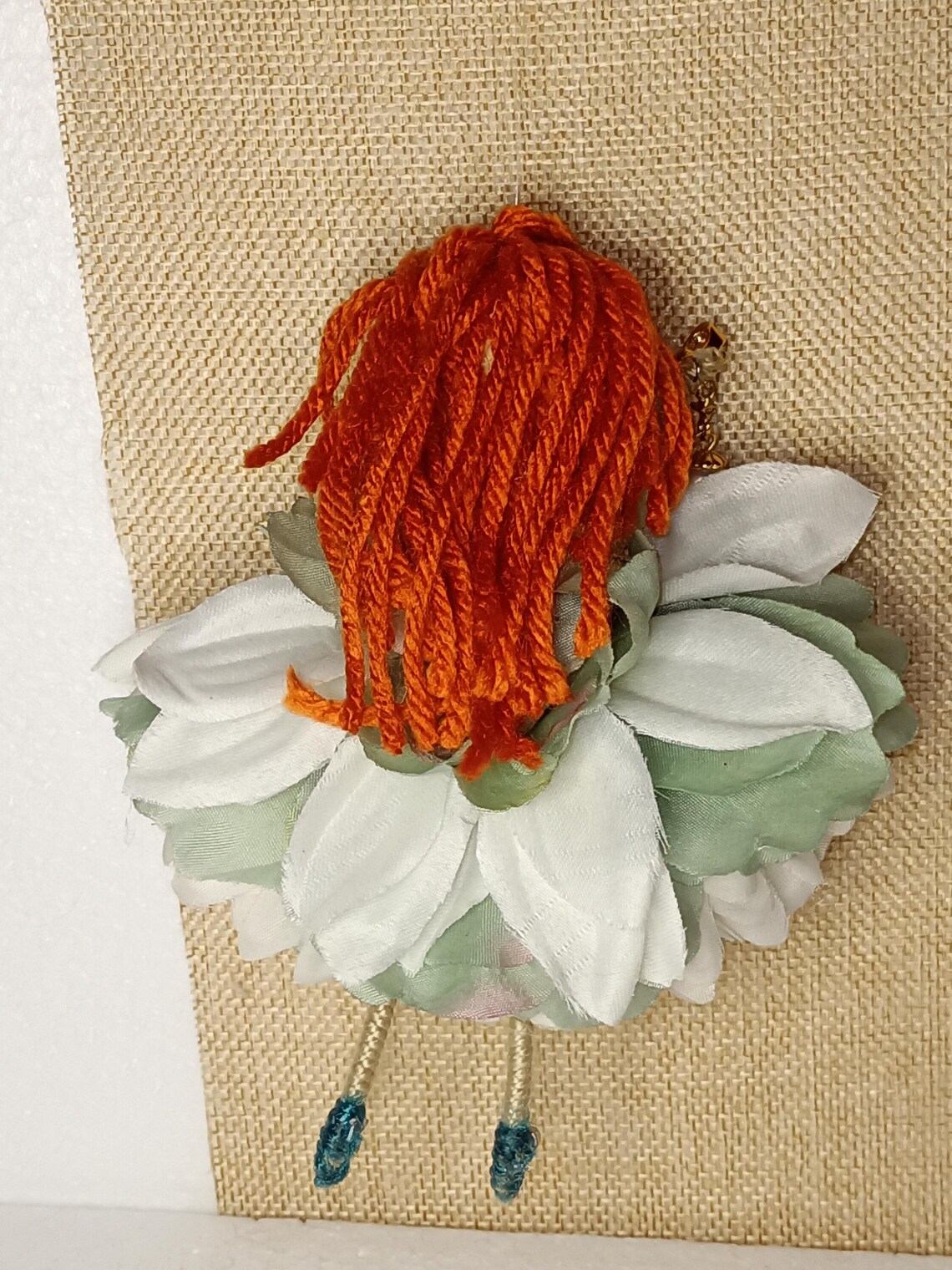 Flower Fairy Doll,handmade Dolls, Fairy Doll, Orange Hair Doll,sage ...