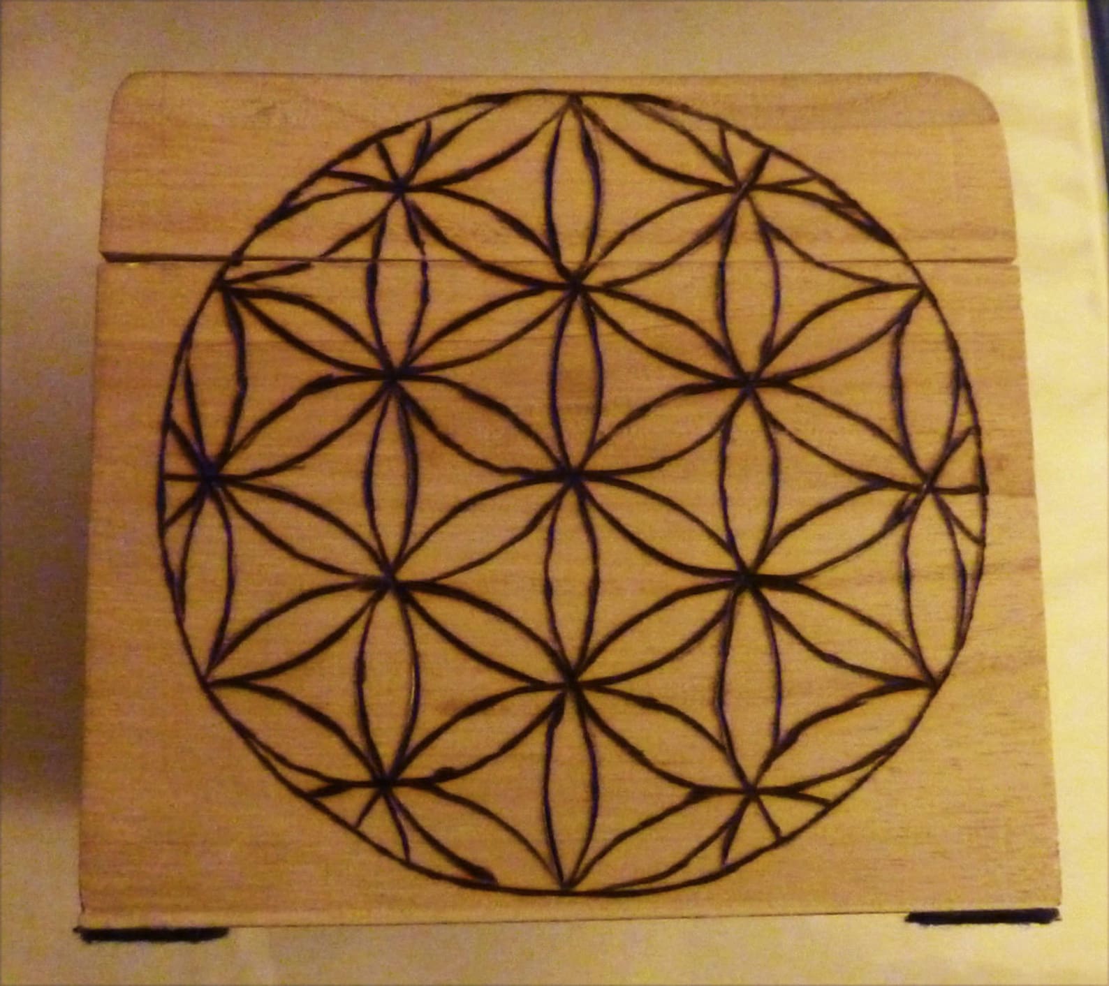 Spiritual Box Pyrography Sacred Geometry Wood Burning Art | Etsy