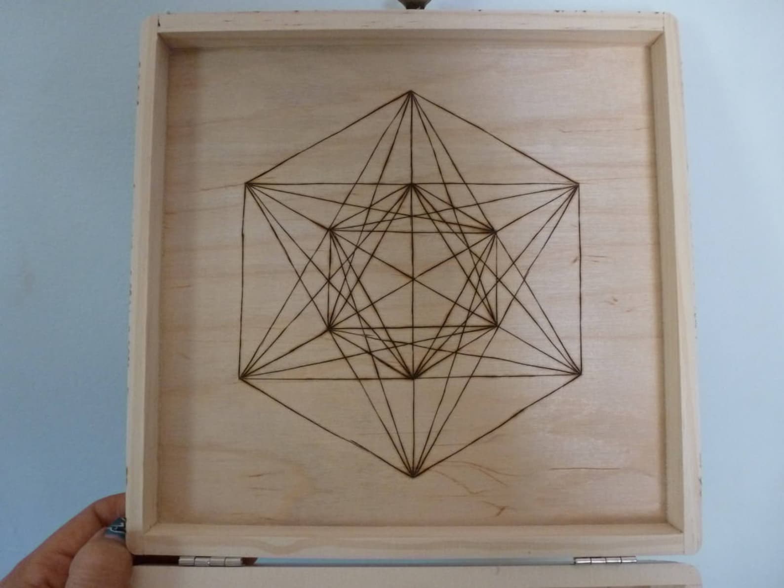 Spiritual Box Pyrography Sacred Geometry Wood Burning Art | Etsy