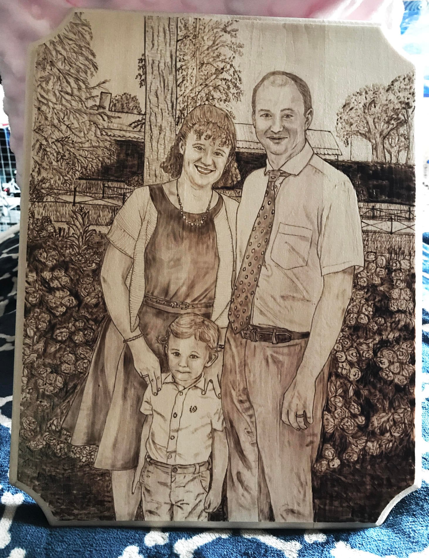 Custom Family Portrait Wood Burning Art - Personalized Pyrography - Etsy