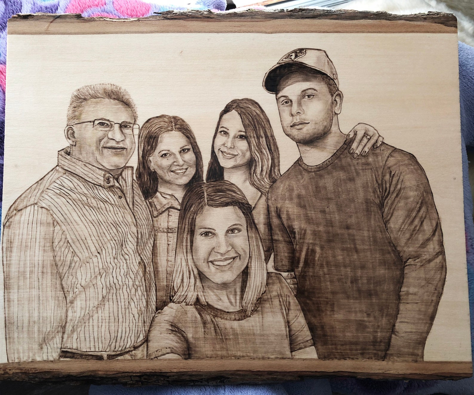 Custom Family Portrait Wood Burning Art - Personalized Pyrography - Etsy