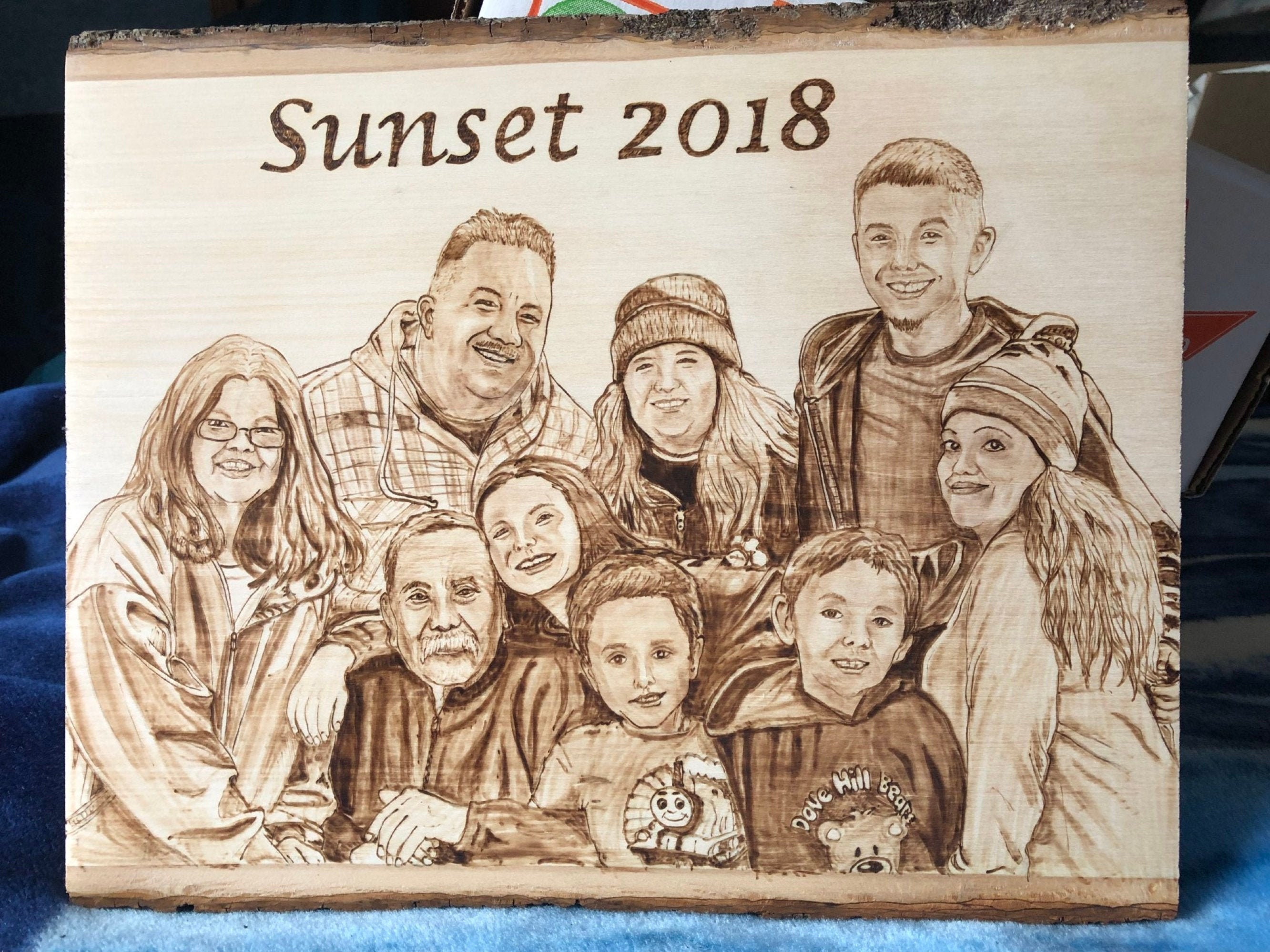 Custom Family Portrait Wood Burning Art - Personalized Pyrography - Etsy