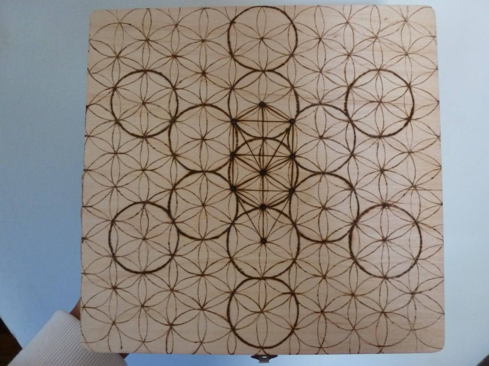 Spiritual Box Pyrography Sacred Geometry Wood Burning Art | Etsy