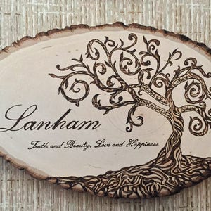 Personalized Family Tree Pyrography Plaque - Custom Wood Burning Art - Etsy