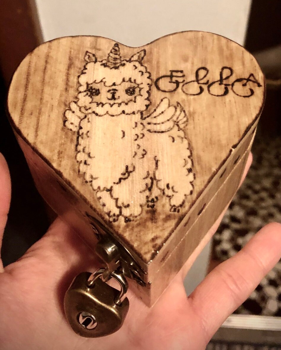 Custom Designed Box Wood Burning Art Pyrography Felt or | Etsy