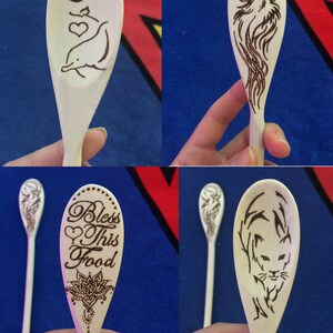 Wood Spoons Pyrography - Wood Burning Art - Personalized Wood Burned ...