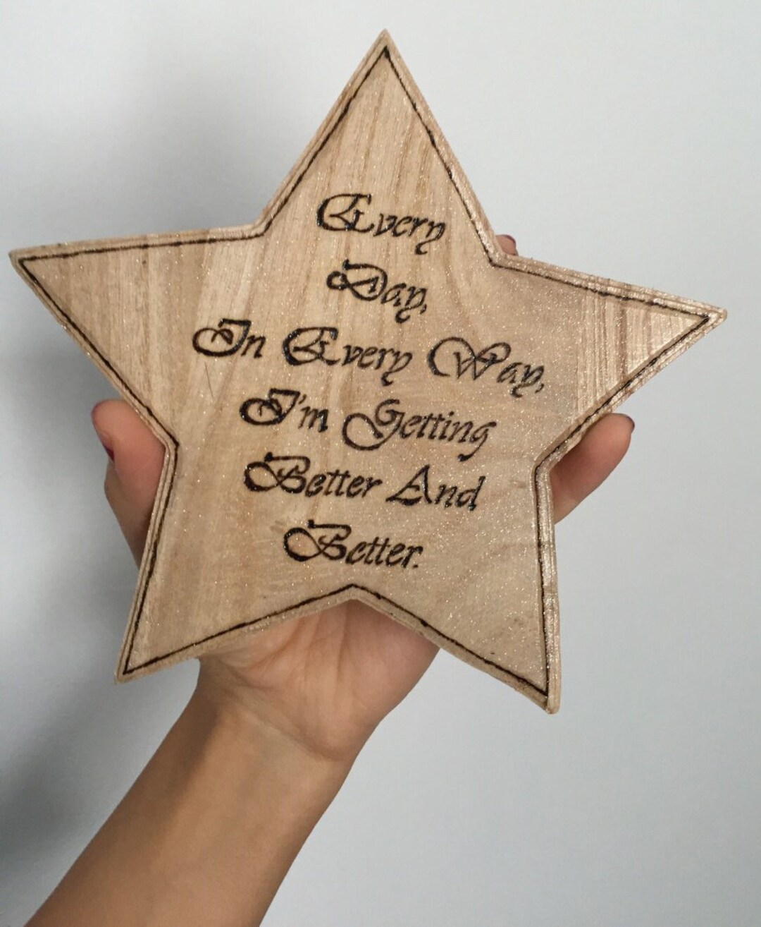 Personalized Quote Star Wood Burning Art Plaque - Pyrography 7"x7" or 4 ...