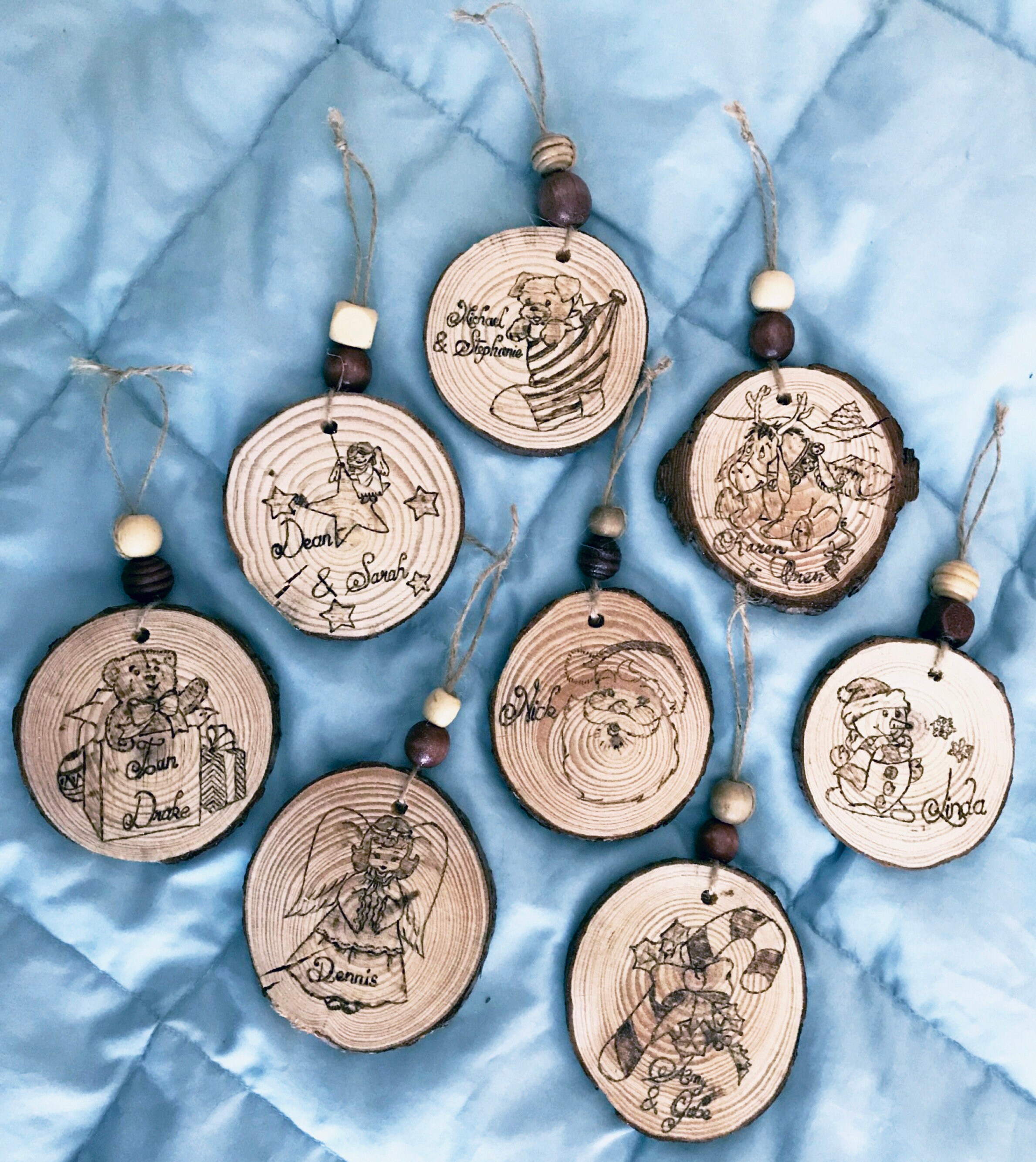 Personalized Christmas Ornament Wood Burning Art Custom Etsy