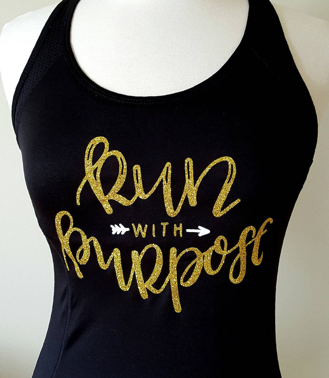 Run With Purpose - Gorgeous Glitter Hand Lettered Design Tee T-shirt or ...