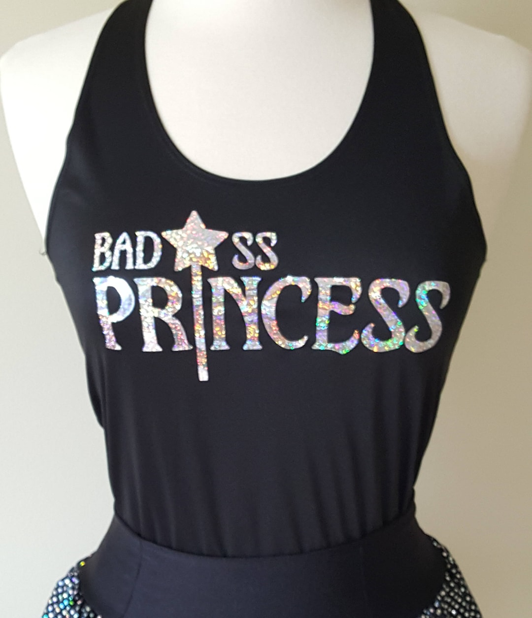 Badass Princess - Holographic Silver Fairy Tale Running Wicking Cotton ...