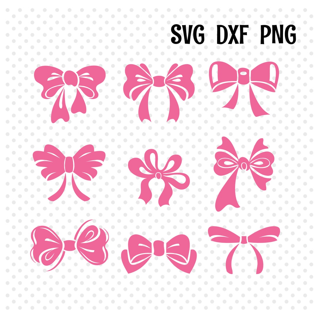 Bows SVG Cutting File, Vinyl Design, Vector Bows, Png, Svg, Eps, Dxf ...