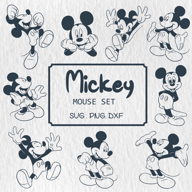 Mickey Mouse Outline - Etsy