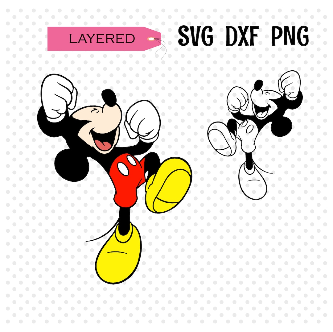 Mickey Mouse Layered SVG Cutting File, Clipart, Vector,vinyl Design ...