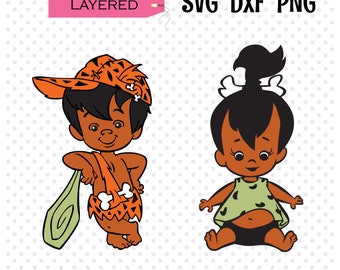 Bam Bam Pebbles Layered SVG Cutting File, Flintstones Clipart, Vector ...