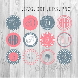 Circle Monogram Frames SVG Cutting File, Clipart, Vector, Pattern Vinyl ...