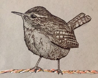 Pen and ink bird art | Etsy