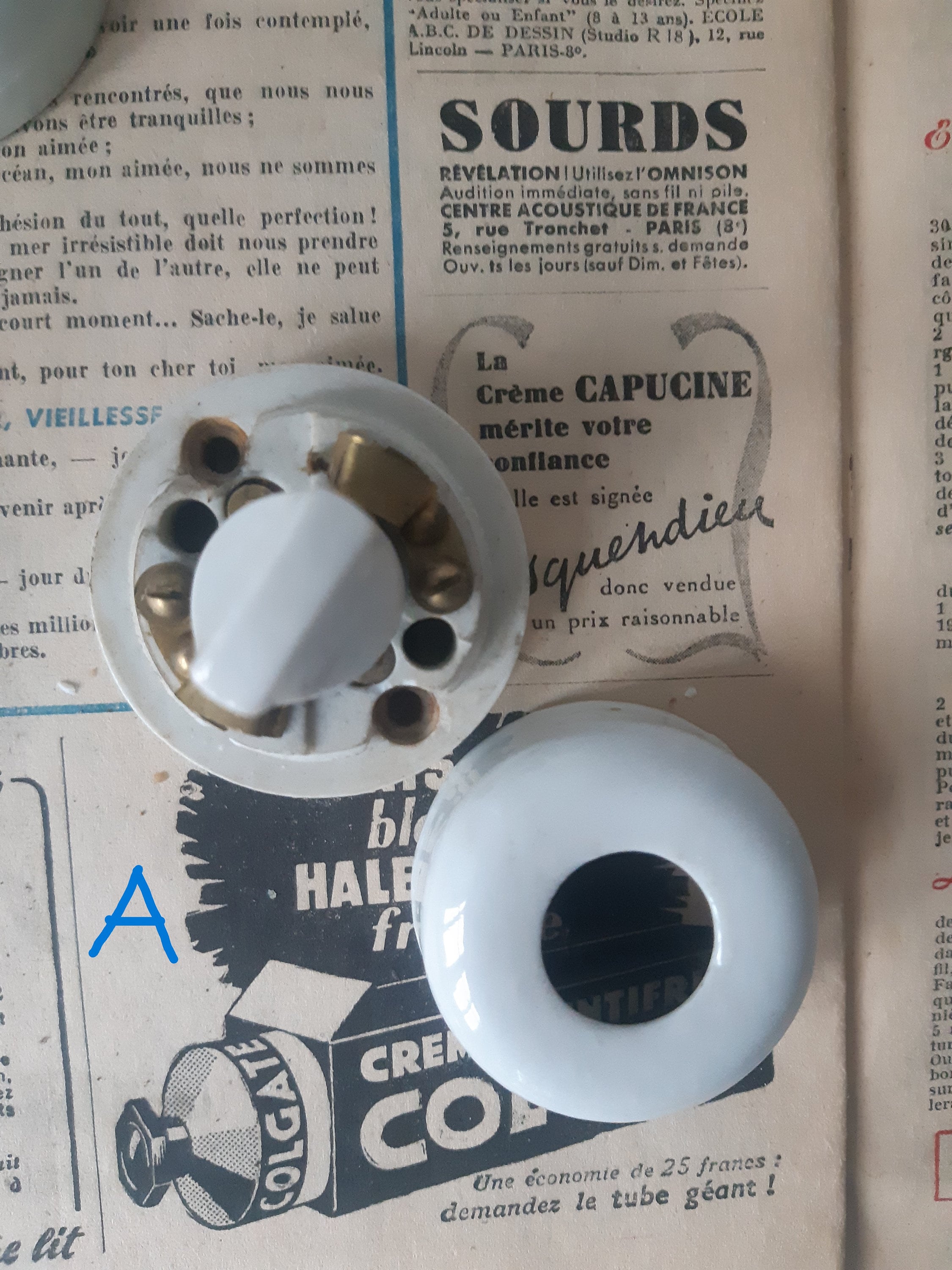 Antique Light Switch Round From France From Porselain. Vintage, House ...