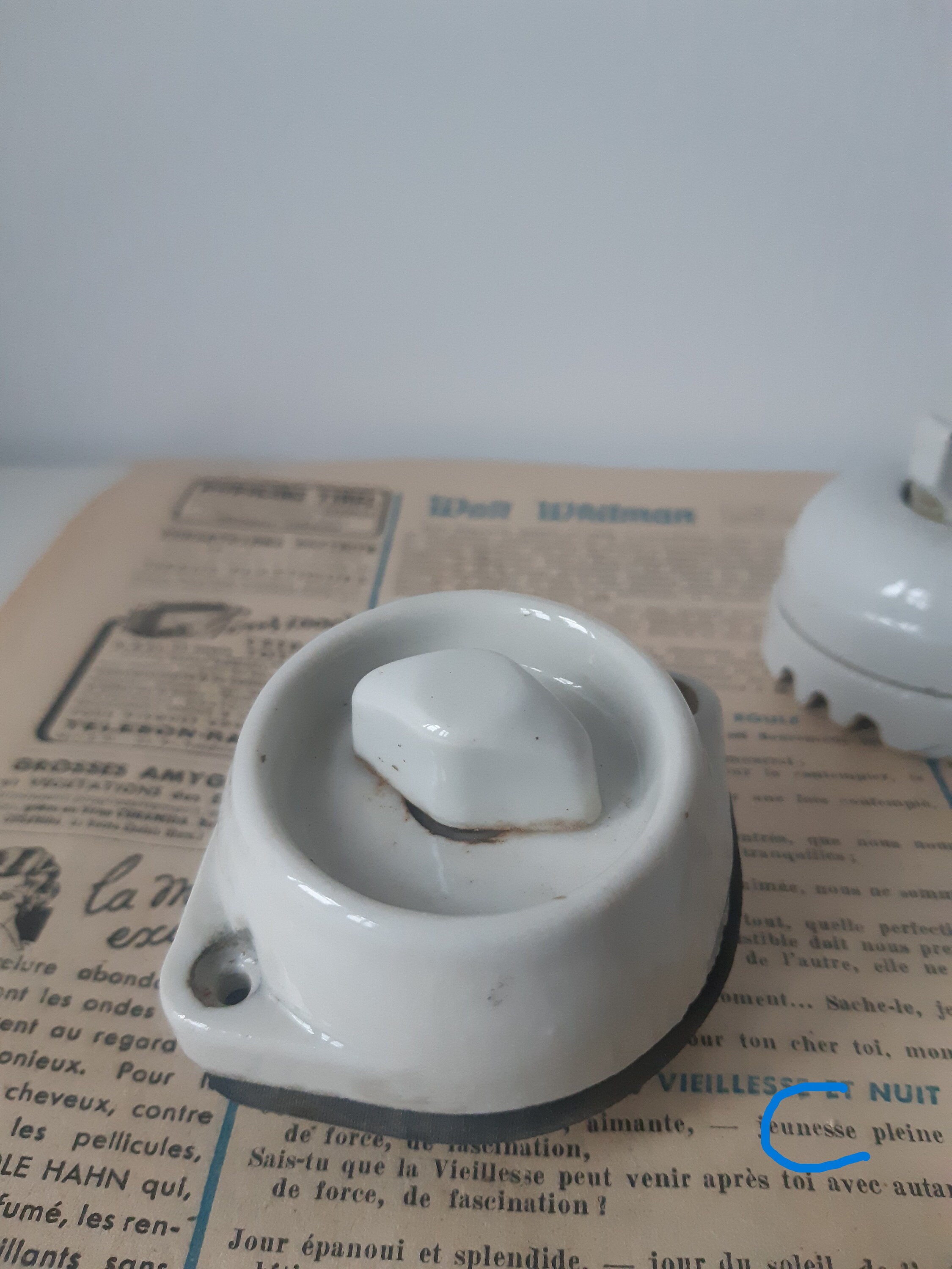 Antique Light Switch Round From France From Porselain. Vintage, House ...