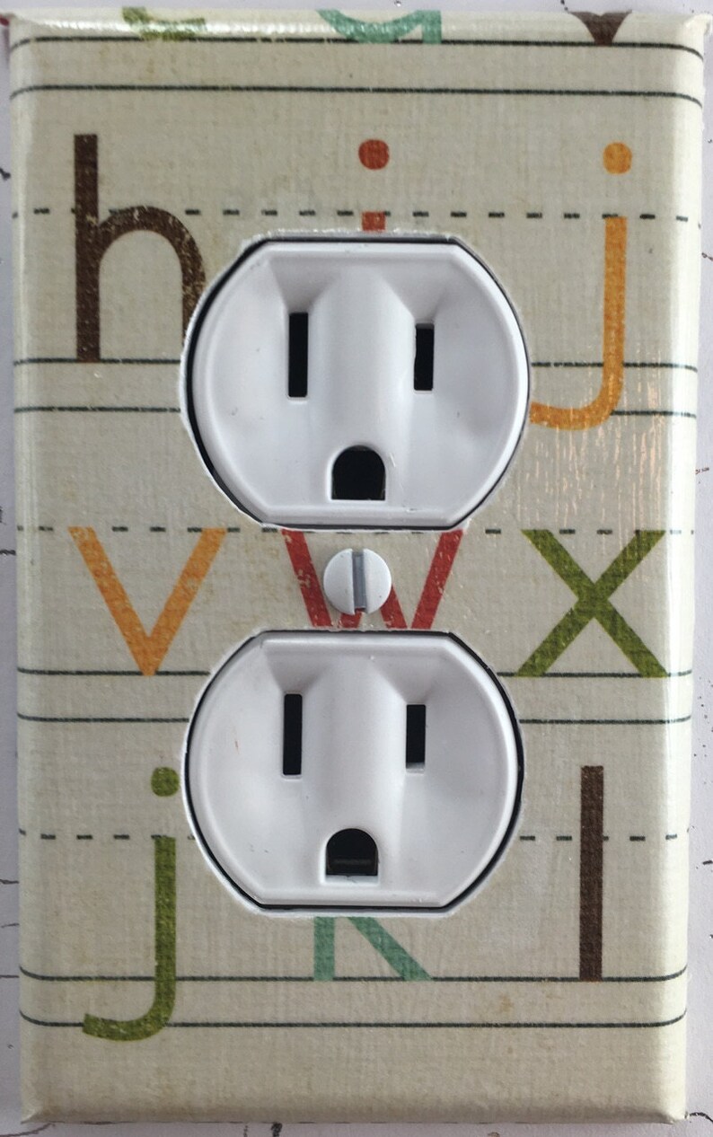 Alphabet Letters One Light Switch Cover Outlet Switch Plate - Etsy