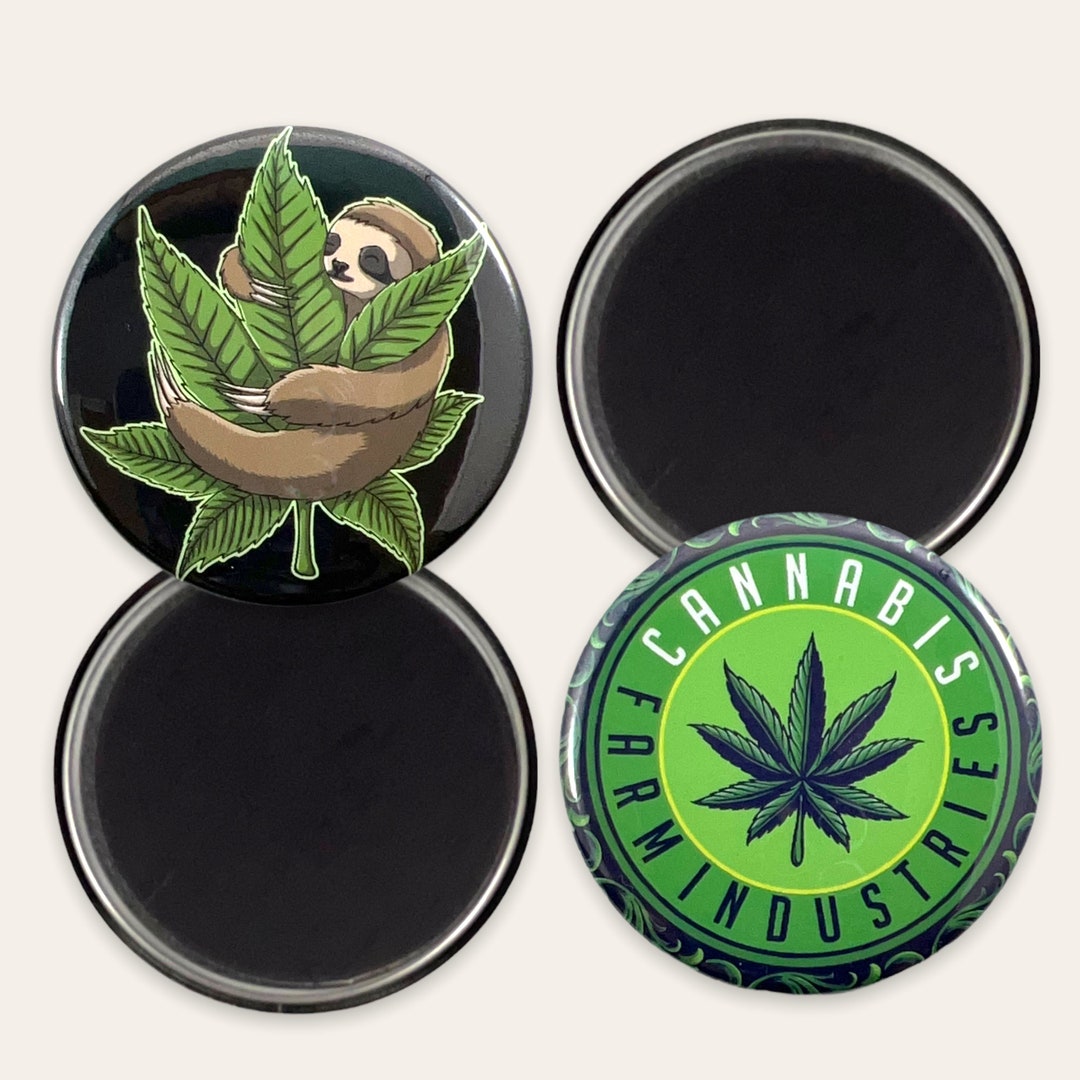 2.25 Inch Magnets Sloth Hugging Weed Marijuana Cannabis Farm Industries ...